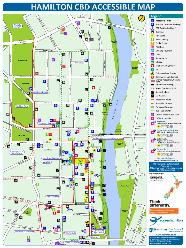 Hamilton CBD Accessible Map: Legend | PDF | Public Services | Bus Transport