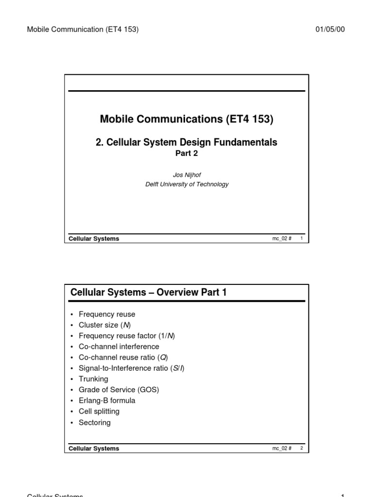Cellular Systems Design Fundamentals-123 | PDF | Cellular Network | Electronics