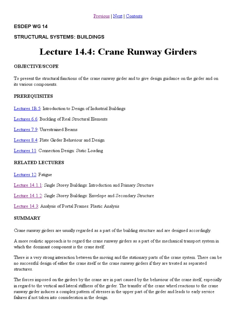 ESDEP LECTURE NOTE (WG14) Crane | PDF | Track (Rail Transport) | Crane ...