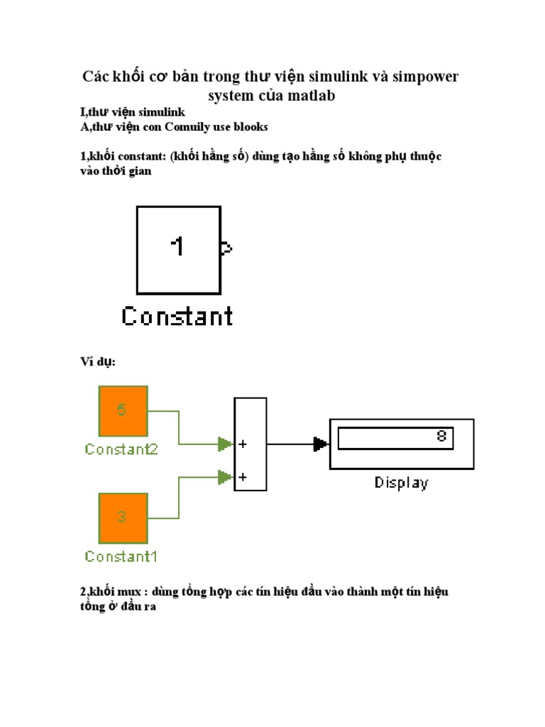 Các Khối Cơ Bản Trong Simulink Và Simpower System Của Matlab - 263707 | PDF