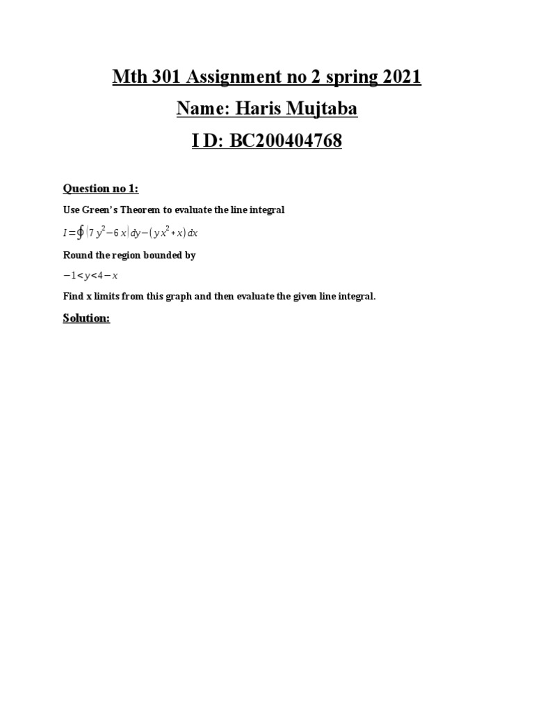 Mth301 Assignment 2 2021 | PDF | Mathematical Analysis | Calculus