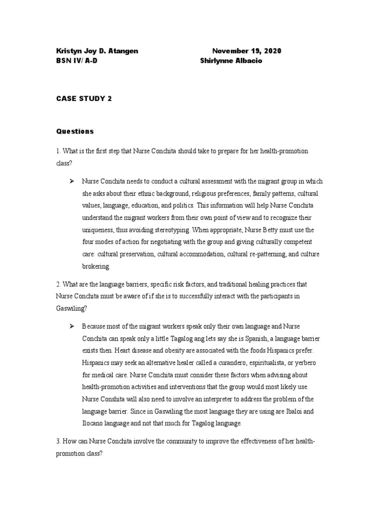 CHN - Case Study 2 - 111920 | PDF