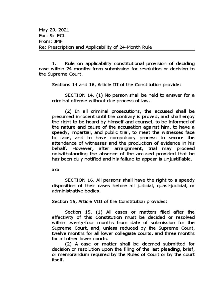 21-05-20 Prescription and 24 Month Rule | PDF | Statute Of Limitations ...