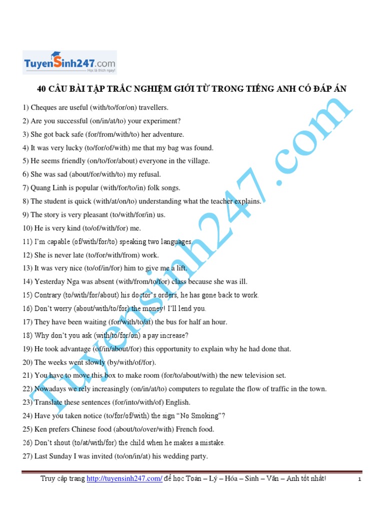 40 Cau Trac Nghiem | PDF