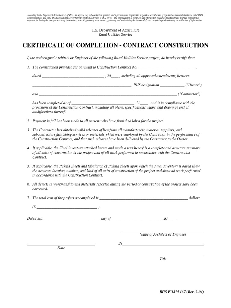 Form 187 | PDF | General Contractor | Economies