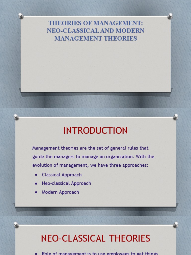 2 Neo-Classical and Modern Management Theories | PDF | Statistics ...