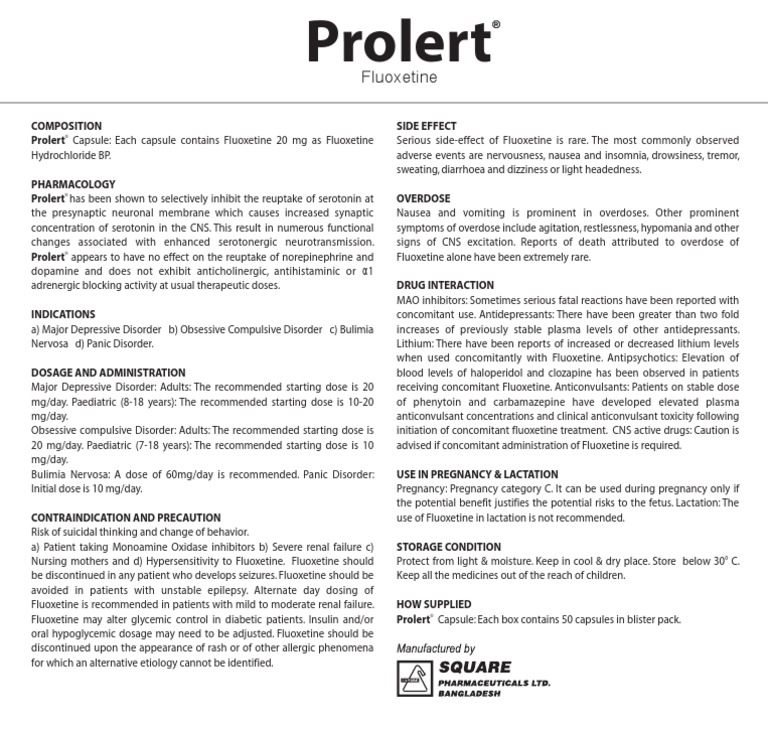 Pdoc Prolert DS | PDF | Antidepressant | Serotonin