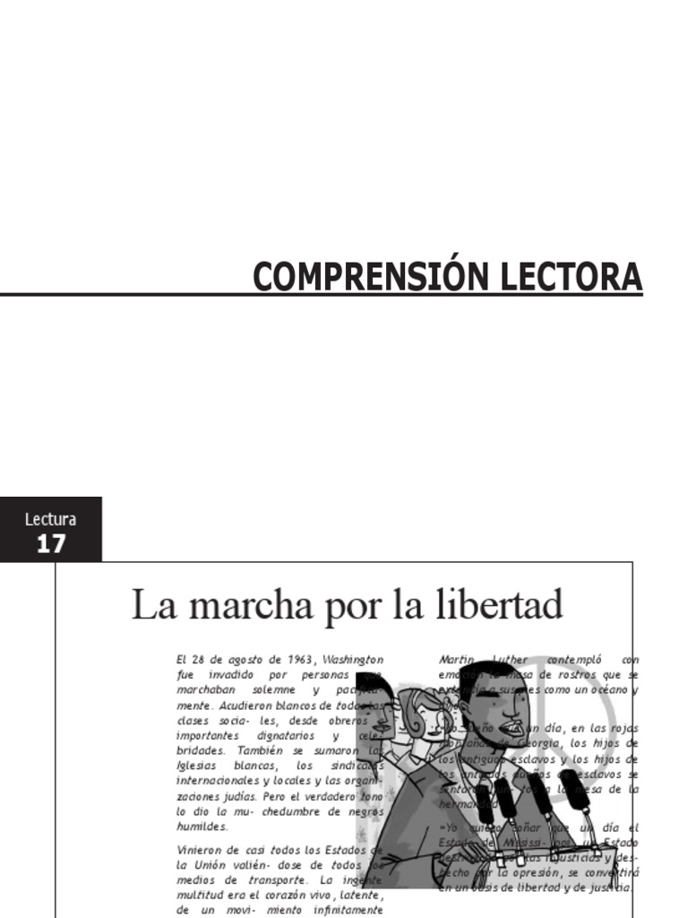 Comprension Lectora 1 | PDF | Martin Luther King hijo.