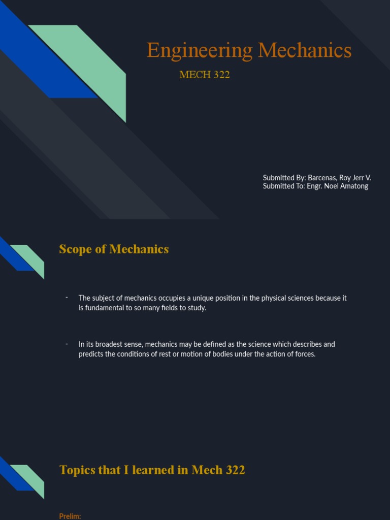 Mechanics Powerpoint | PDF | Force | Center Of Mass