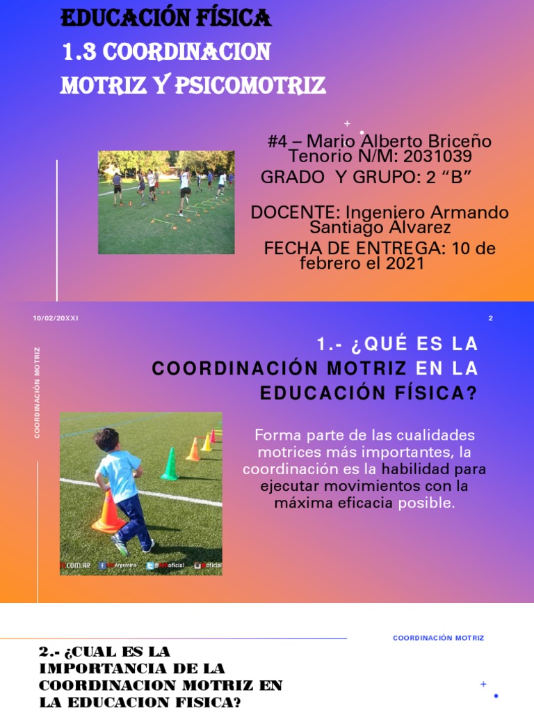 Act 3 Edufisica Coordinacion Motriz y Psicomotriz, Mario Alberto ...