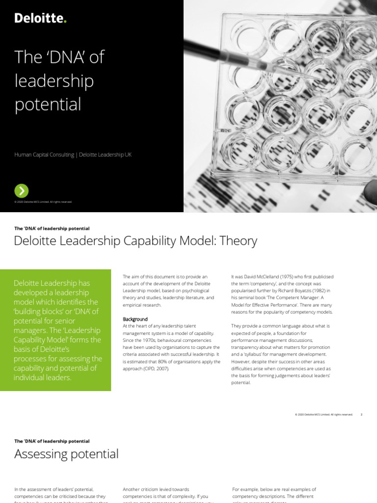 Deloitte Uk The Dna of Leadership Potential Updated | PDF | Leadership ...