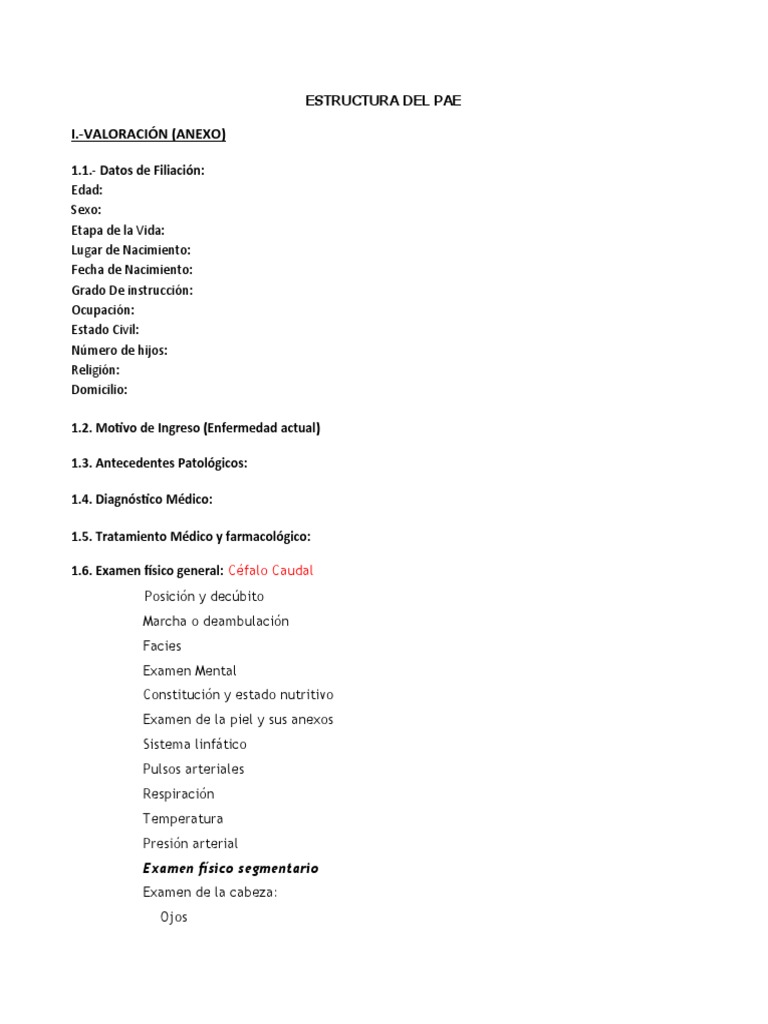 Estructura Del Pae (1) Si | PDF | Dormir | Ciencias de la Salud