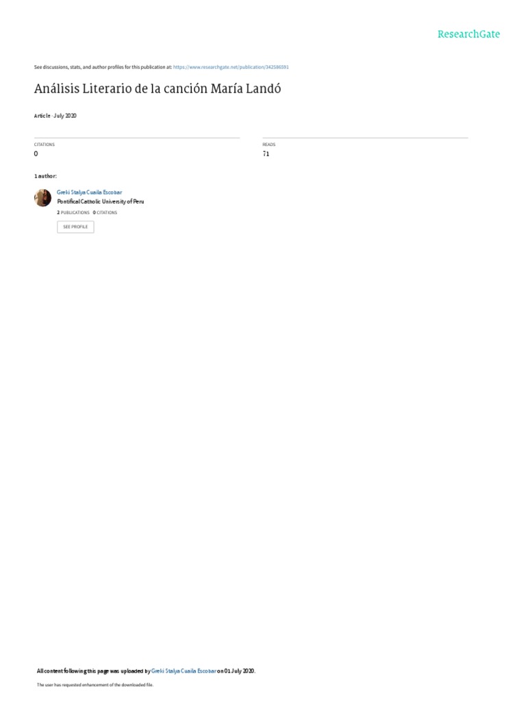 Anlisisliterariodelacancin Mara Land | PDF