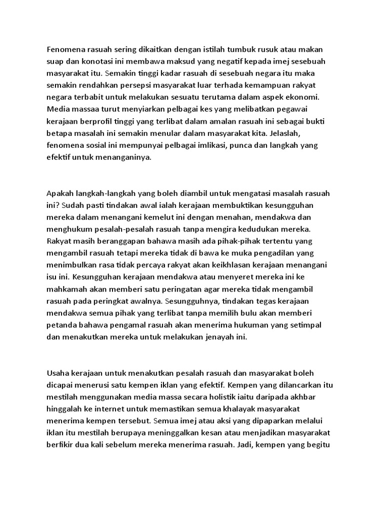 Langkah-langkah Berkesan untuk Mengatasi Masalah Rasuah di Malaysia | PDF