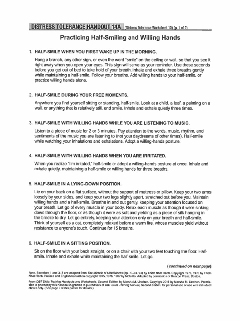 Radical Acceptance Worksheet | PDF