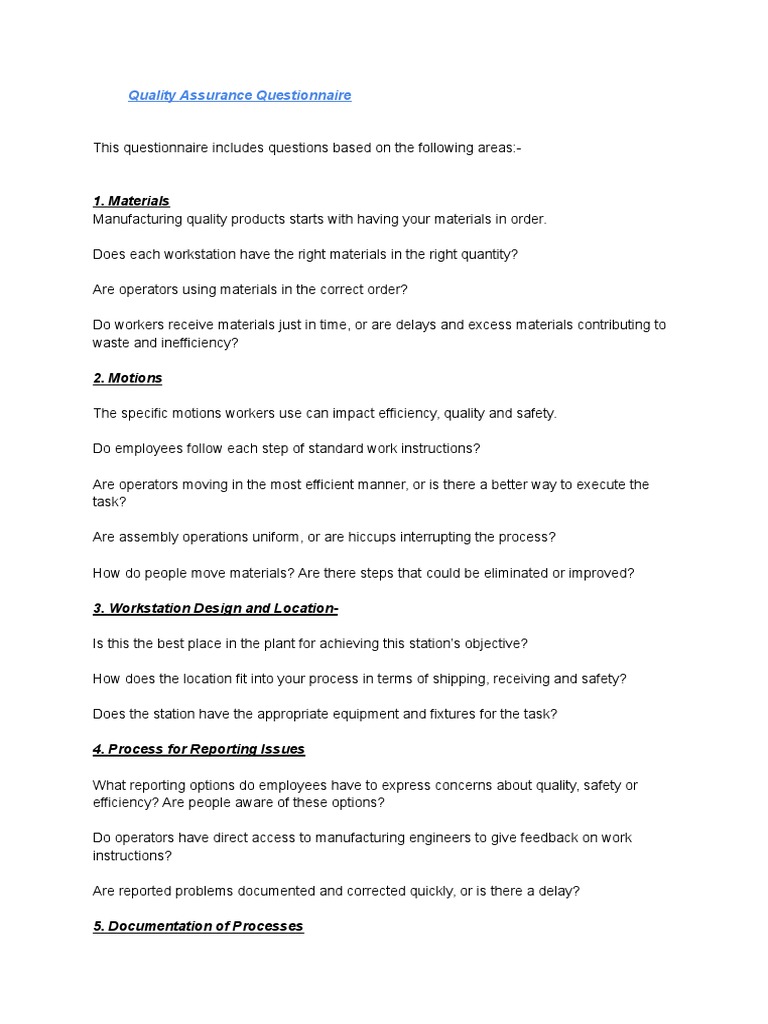 Quality Assurance Process Checklist | PDF | Business