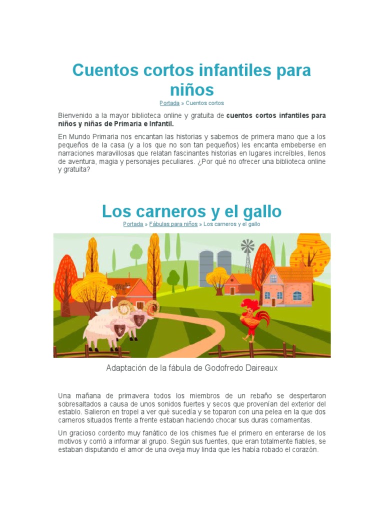 Cuentos Cortos Infantiles para Niños | PDF | Oveja