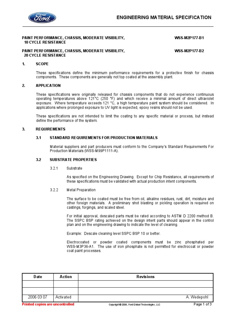 Engineering Material Specification: Date Action Revisions | PDF | Paint ...