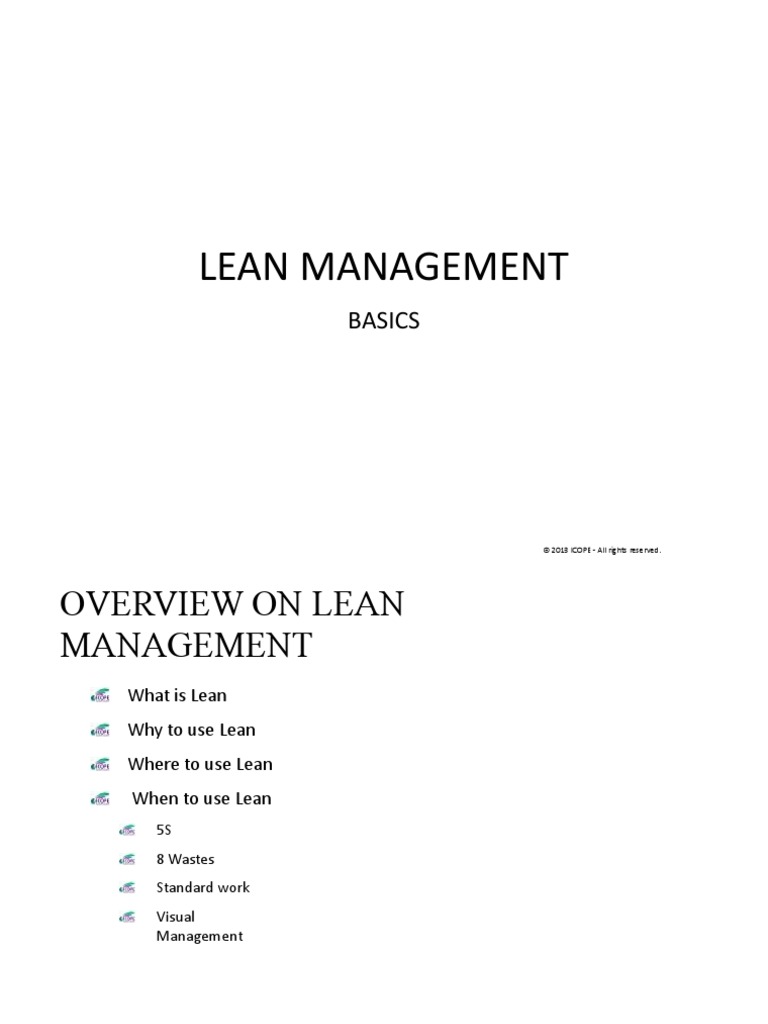 Lean Management: Basics | PDF | Lean Manufacturing | Business