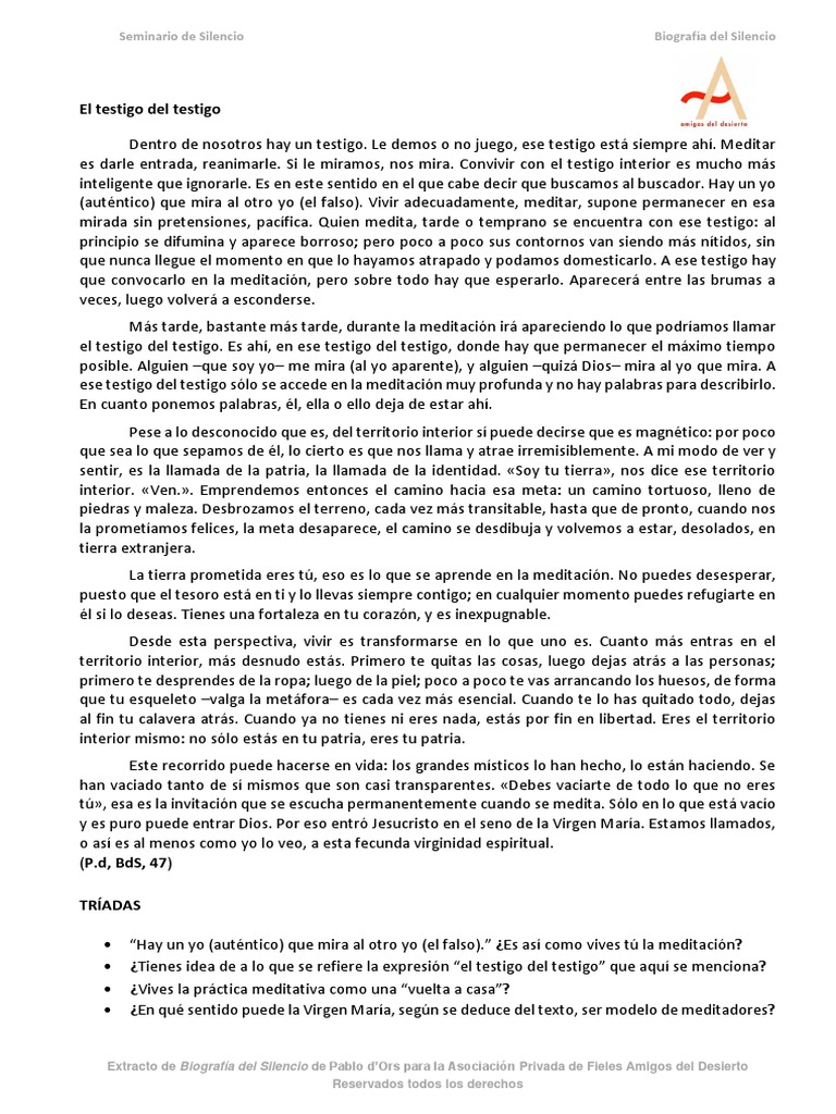 BDS El Testigo Del Testigo | PDF