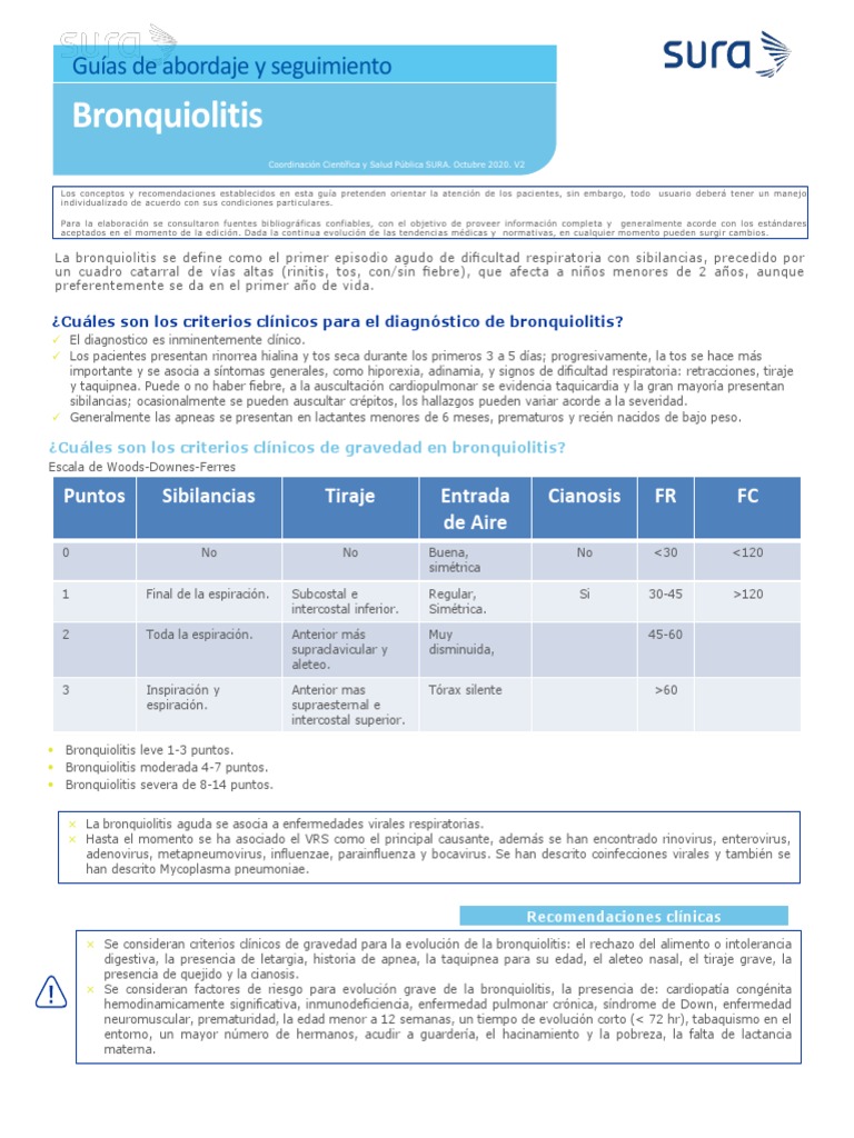 Guia Abordaje Bronquiolitis | PDF | Medicina CLINICA | Enfermedades y ...