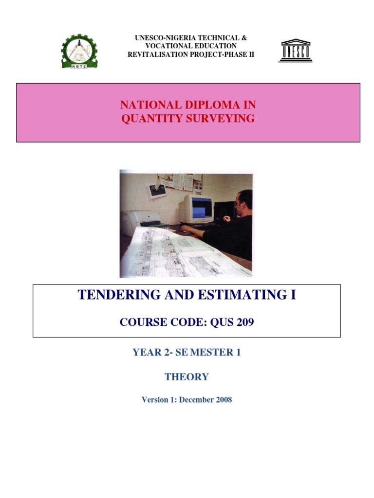 Qus 209 Tendering Estimating I - Compress | PDF | Public–Private Partnership | Procurement
