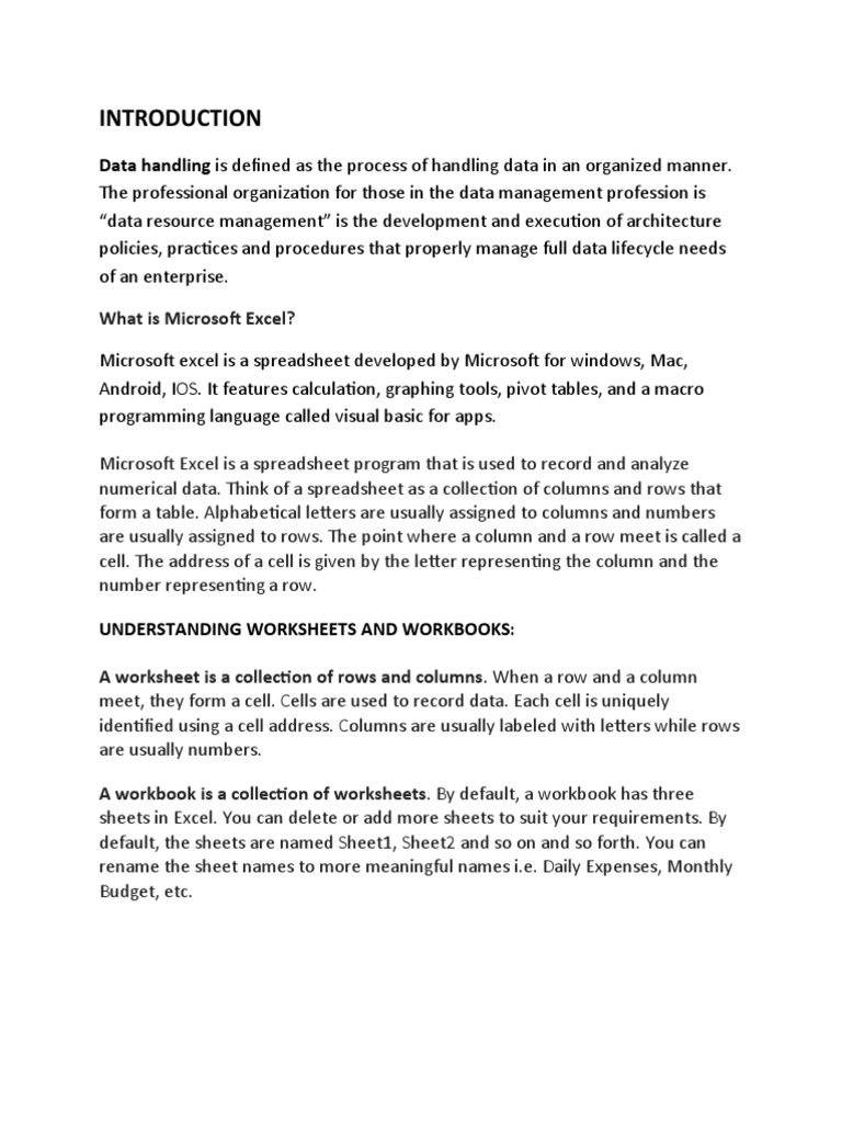 Data Handling Is Defined As The Process of Handling Data in An ...