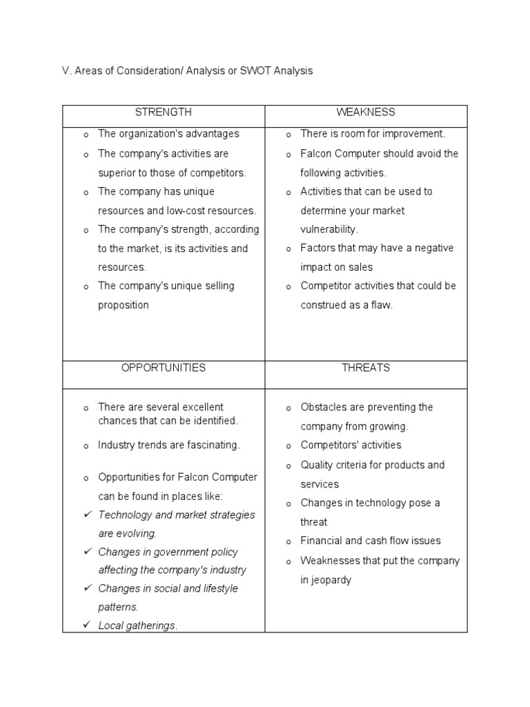 Swot Alternaative Falcon | PDF | Marketing Strategy | Swot Analysis