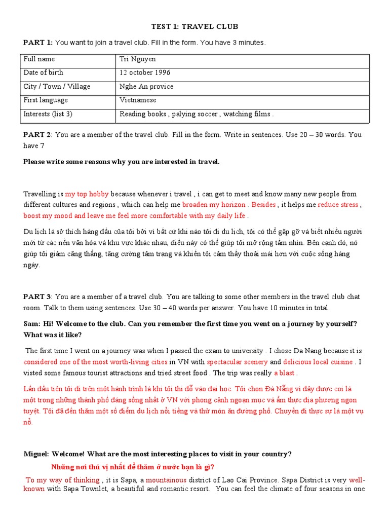 Full Writing Test 1 | PDF