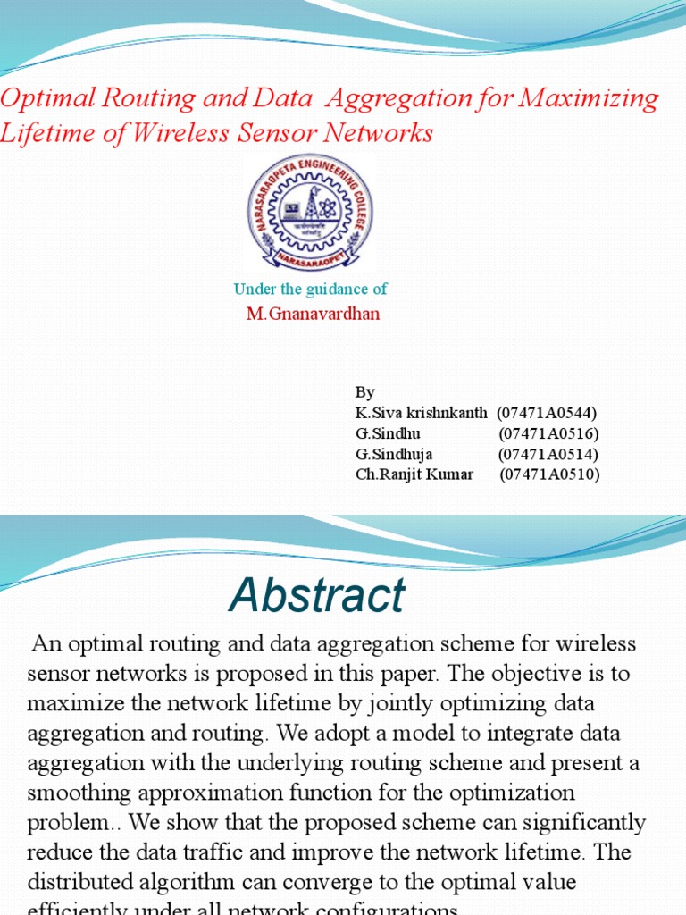 Optimal Routing and Data Aggregation For Maximizing Lifetime of Wireless Sensor Networks | PDF ...