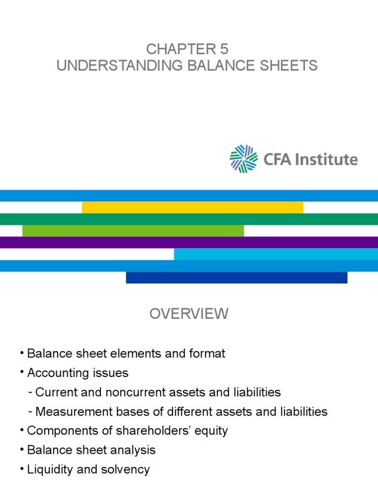 Chapter 5 - Balance Sheet | PDF | Balance Sheet | Equity (Finance)