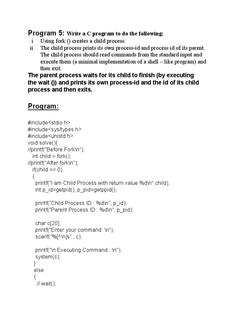Program 5:: Write A C Program To Do The Following | PDF