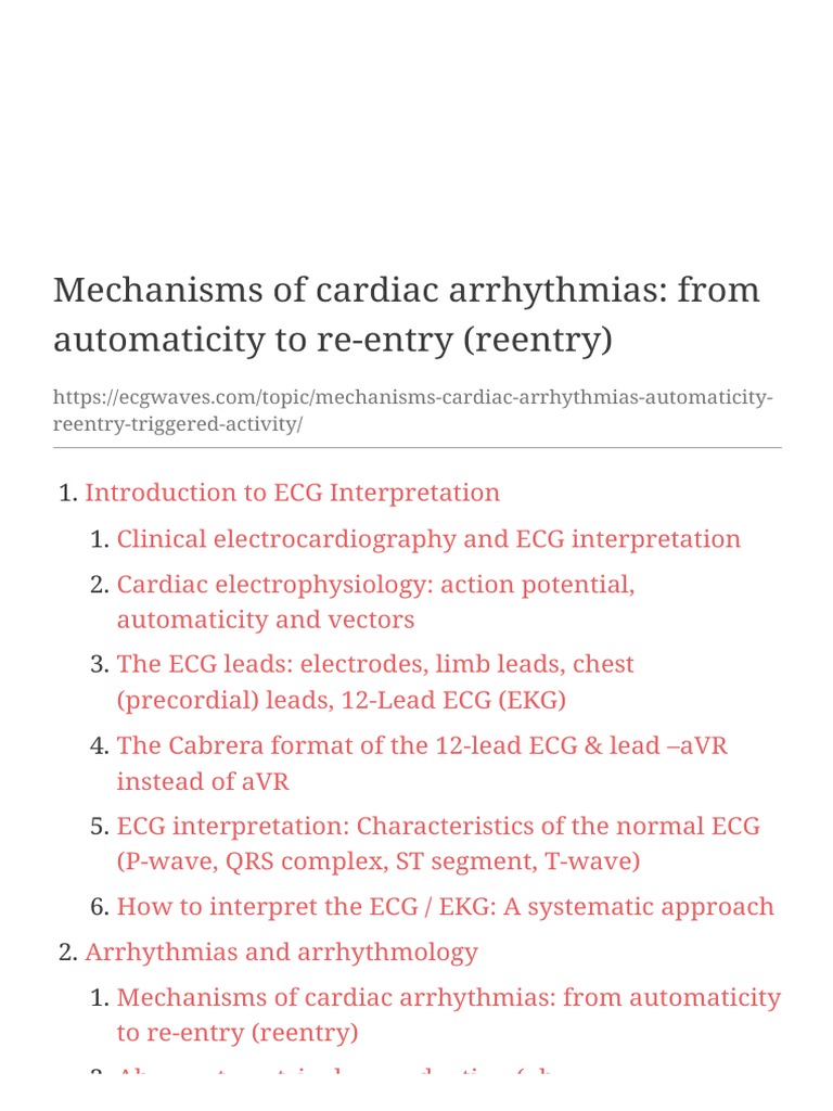Mechanisms of Cardiac Arrhythmias From Automatici+ | PDF ...