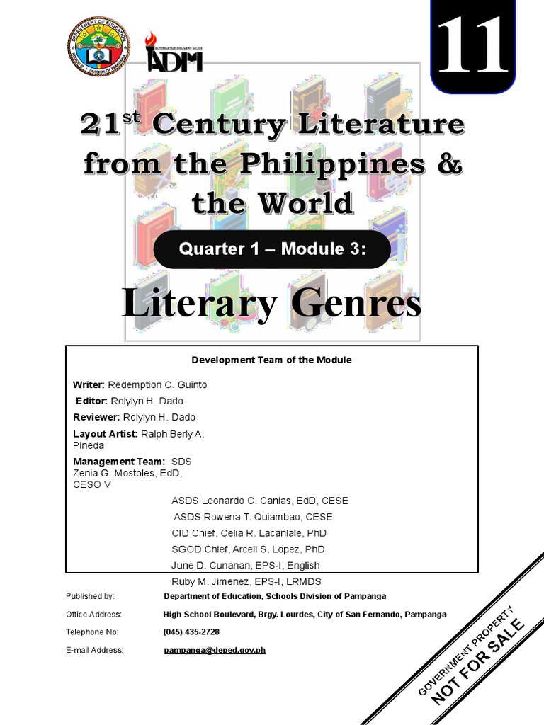Literary Genres: Quarter 1 - Module 3 | PDF | Narrative | Poetry