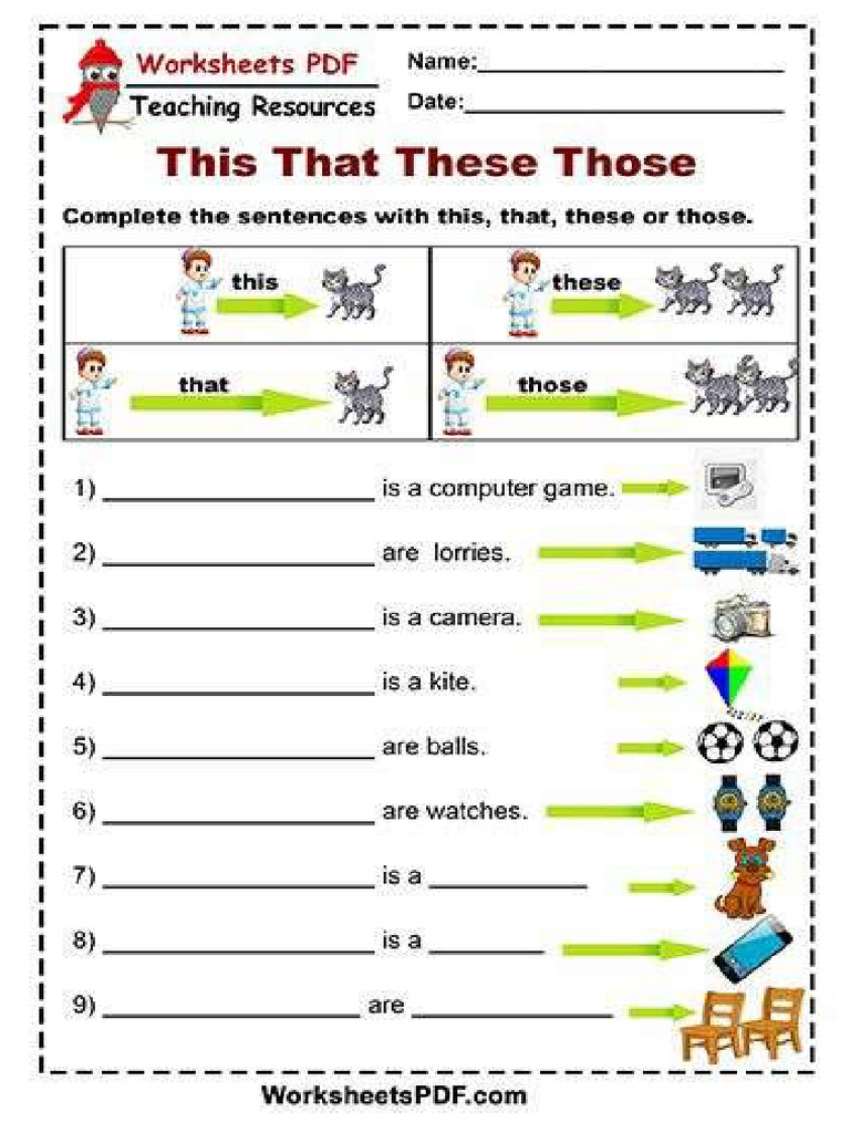 Activity #1 This-That These-Those | PDF