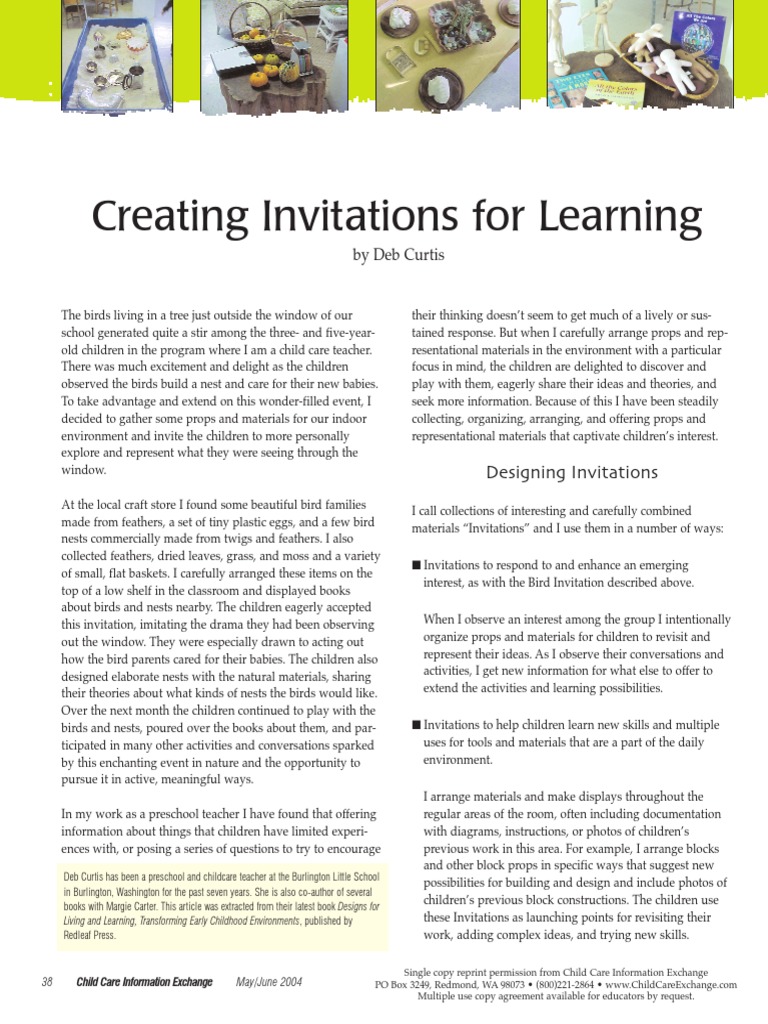 Creating Invitations Article | PDF | Birds | Drawing