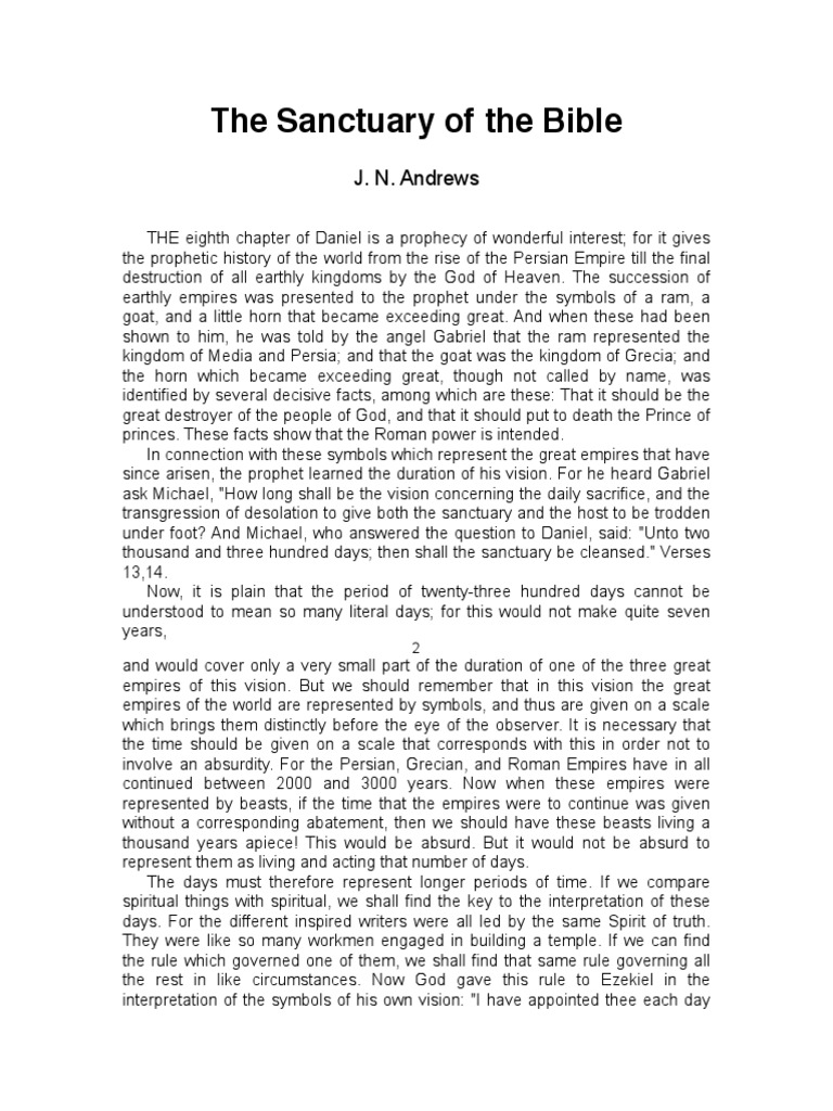 The Sanctuary of The Bible | PDF | Book Of Daniel | Tabernacle