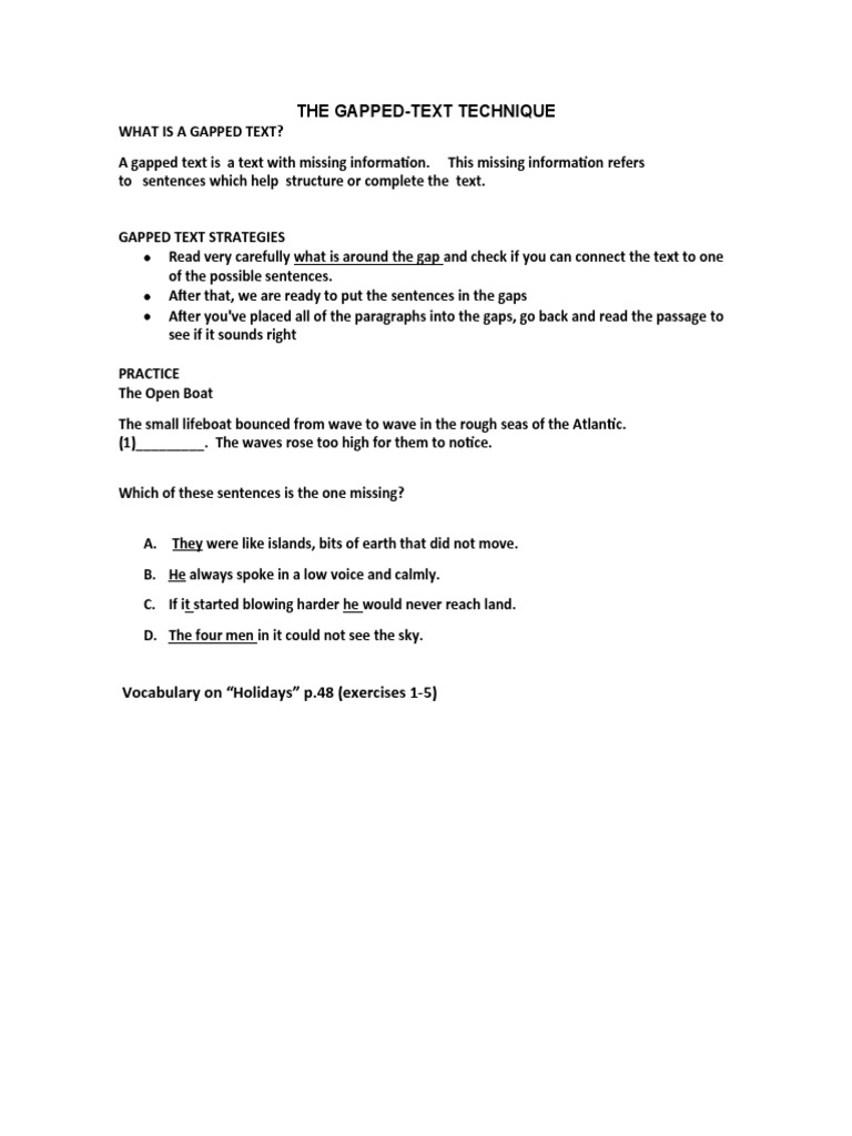 The Gapped Text Technique | PDF