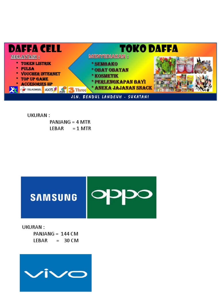 Banner Toko Daffa Cell Sembako dan Pulsa | PDF