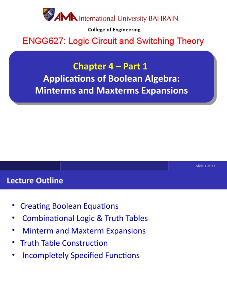 ch04 Part 1 | PDF | Algebra | Mathematical Logic