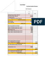 Cost Sheet Format | PDF | Expense | Cost Of Goods Sold