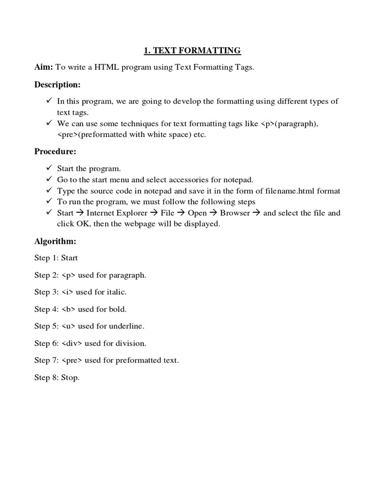 Web Technology Lab | PDF | Html Element | Html