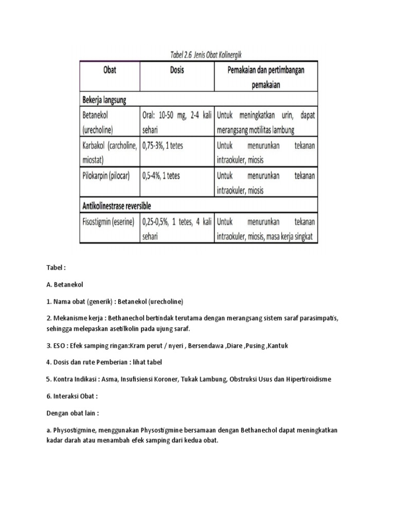 Mekanisme Kerja Obat Kolinergik | PDF | Kesehatan Holistik