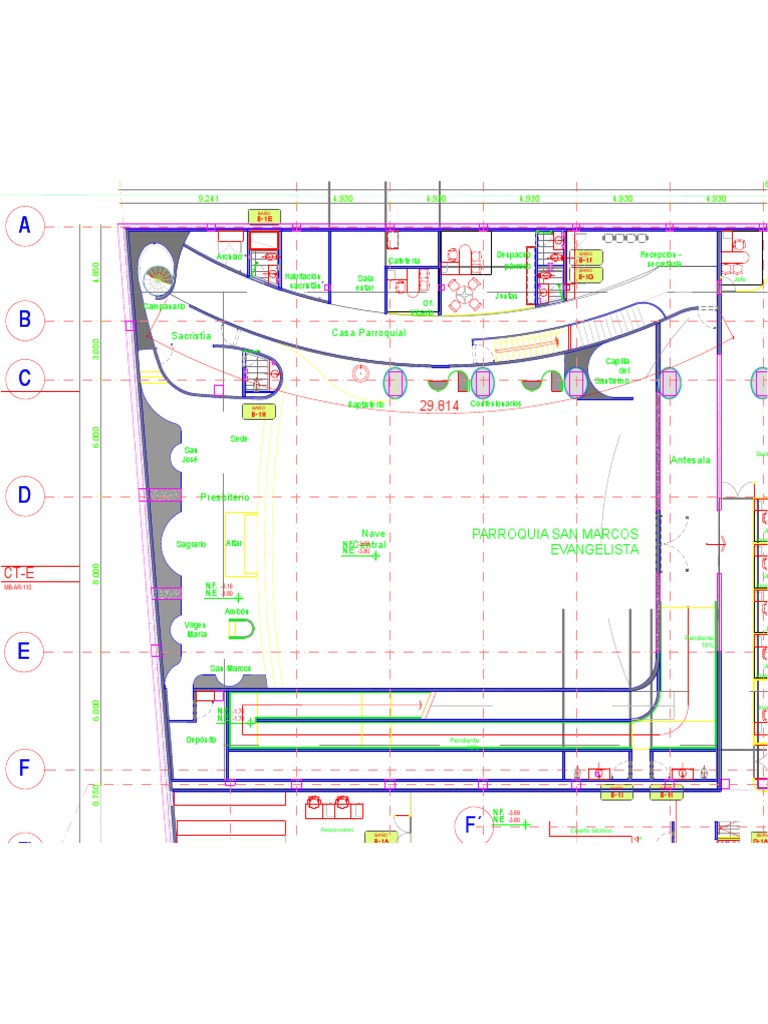 Plano Muro Curvo | PDF | Arquitectura cristiana