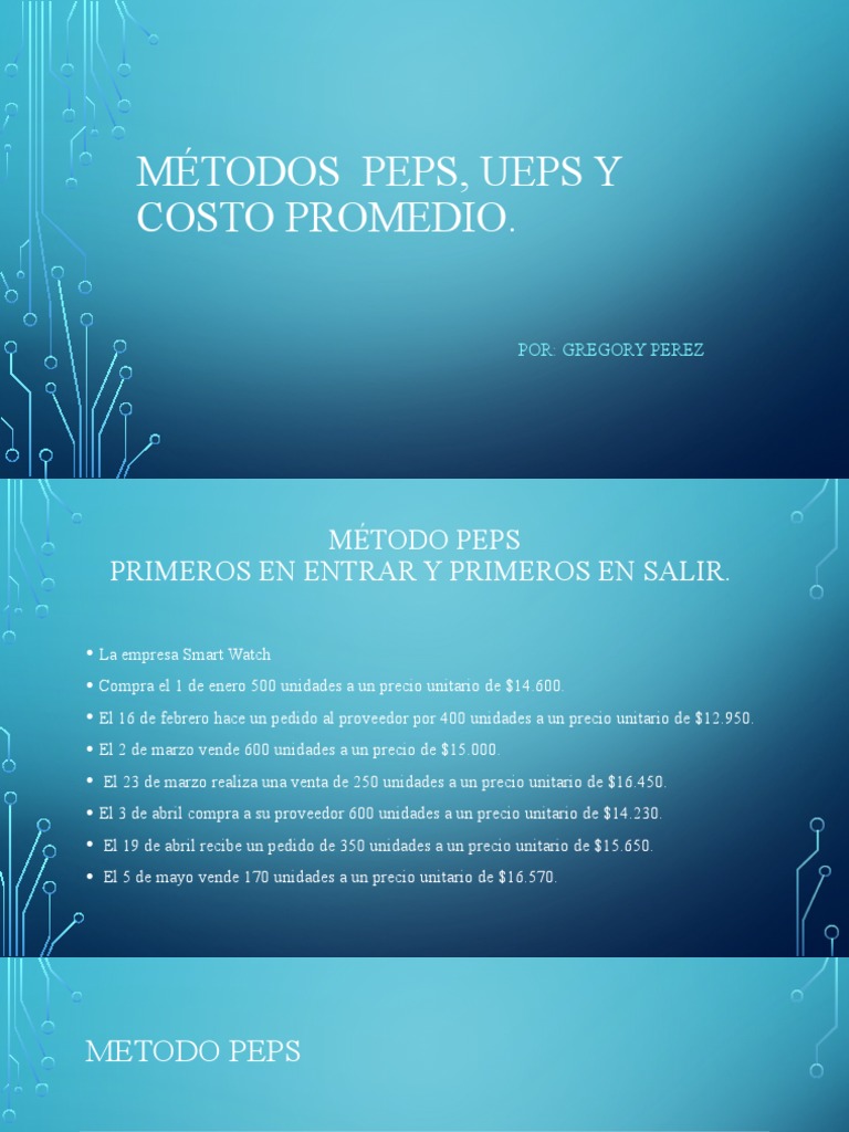 Métodos Peps, Ueps y Costo Promedio | PDF | Transporte | Economias