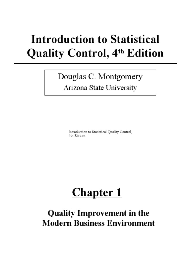 Introduction To Statistical Quality Control, 4 Edition: Douglas C ...