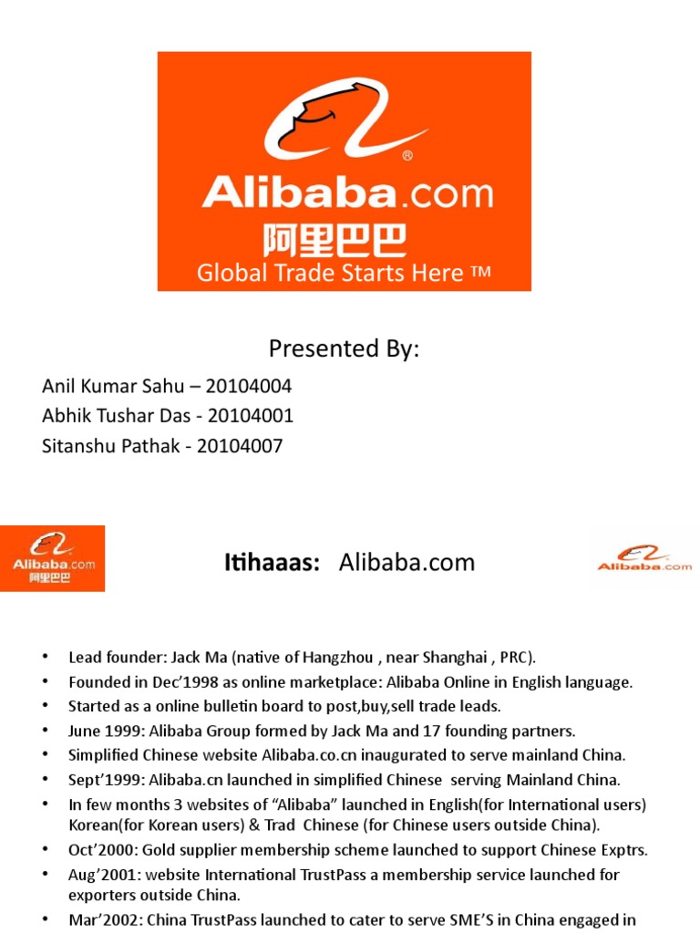 Global Trade Starts Here Presented By Pdf Alibaba Group E Commerce