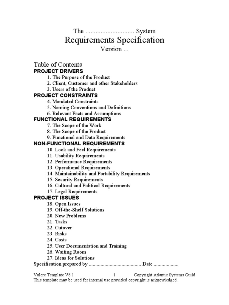 Volere | Use Case | Usability