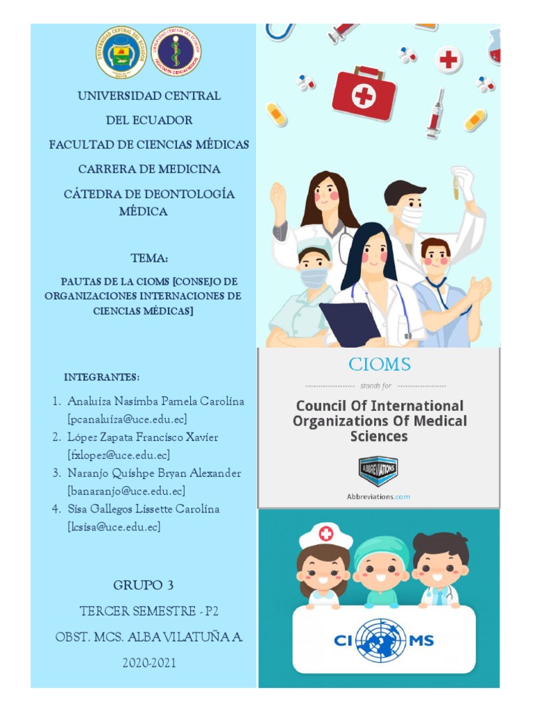 GRUPO 6 - Pautas de La CIOMS | PDF | Consentimiento informado | Ensayo ...