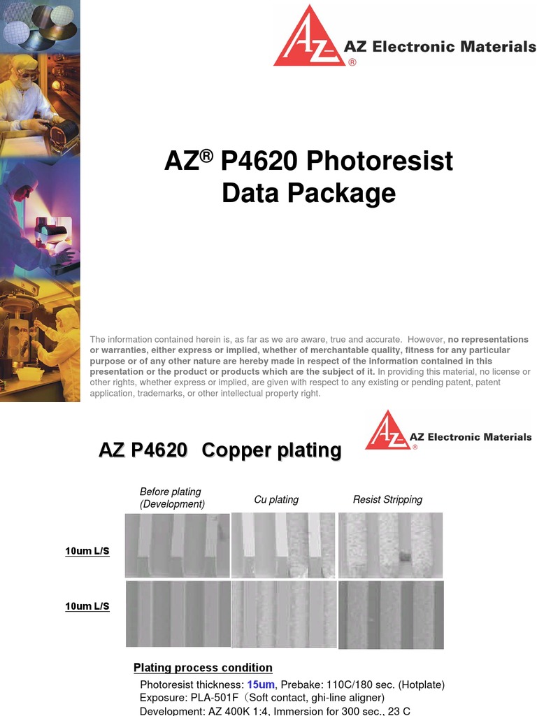 Az p4620 Photoresist | PDF | Photolithography | Nanotechnology